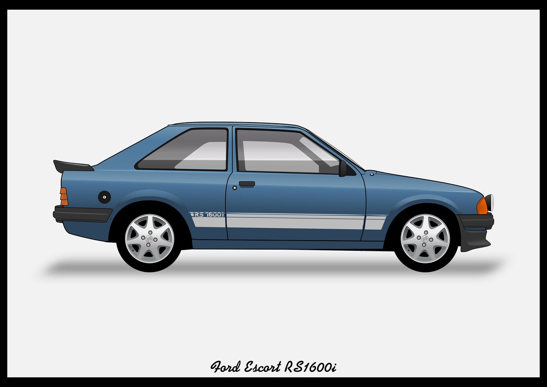FORD ESCORT Mk3 Rs1600i - Colour Vector File Download - .PDF, .svg ...
