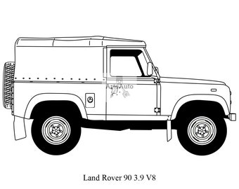 Land Rover Series 2A Outline Vector .SVG, .PDF, .png - Etsy UK