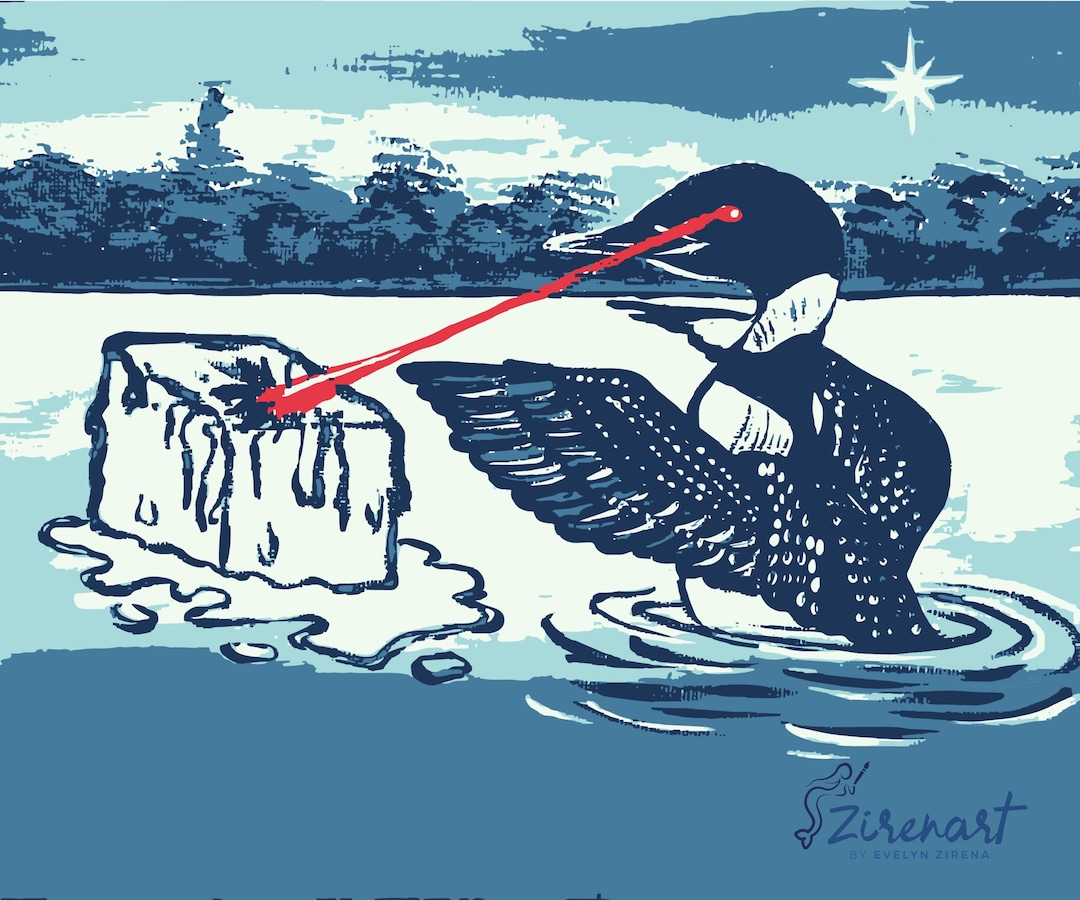 Minnesota Loon Laser Eyes - Pro-immigrant Digital Art Print - MN ...