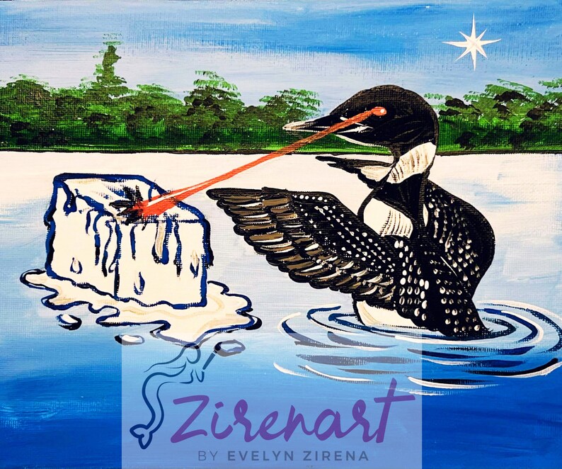 Minnesota Loon Laser Eyes - Pro-immigrant Digital Art Print - MN ...