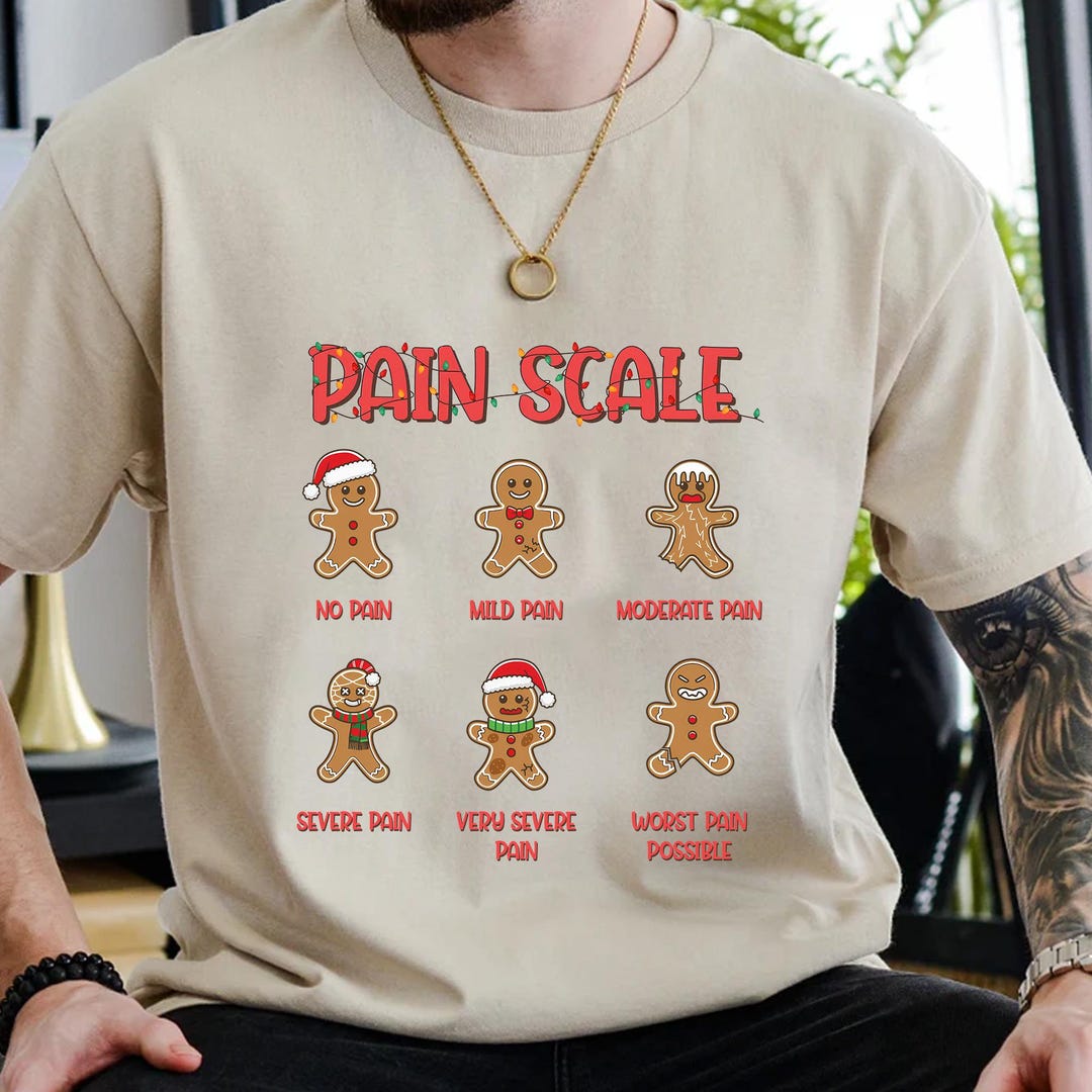 Funny Pain Scale Christmas Png Nurse Gingerbread Man Svg Holiday Gift ...