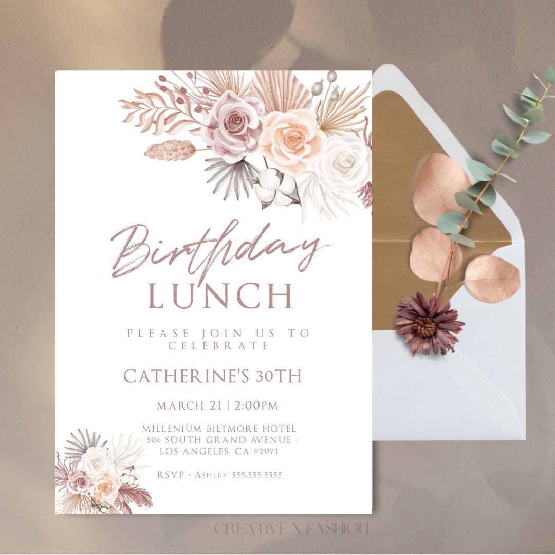 Editable Birthday Party Invitation, Lunch / Dinner Invitation, Instant ...