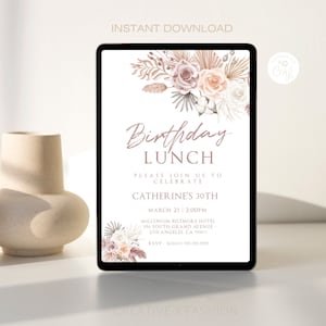 Editable Birthday Party Invitation, Lunch / Dinner Invitation, Instant ...