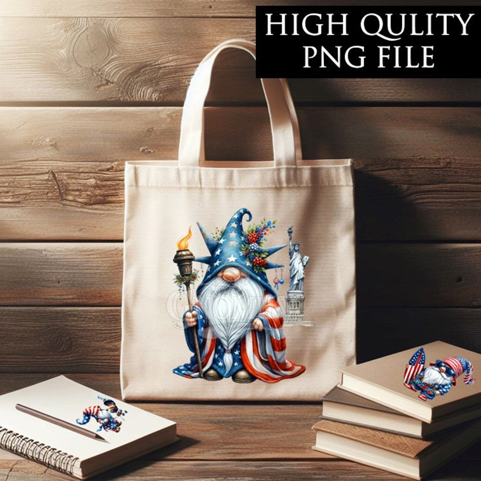 Patriotic Gnome Bundle, Watercolor Clipart, 15 PNG File, American ...