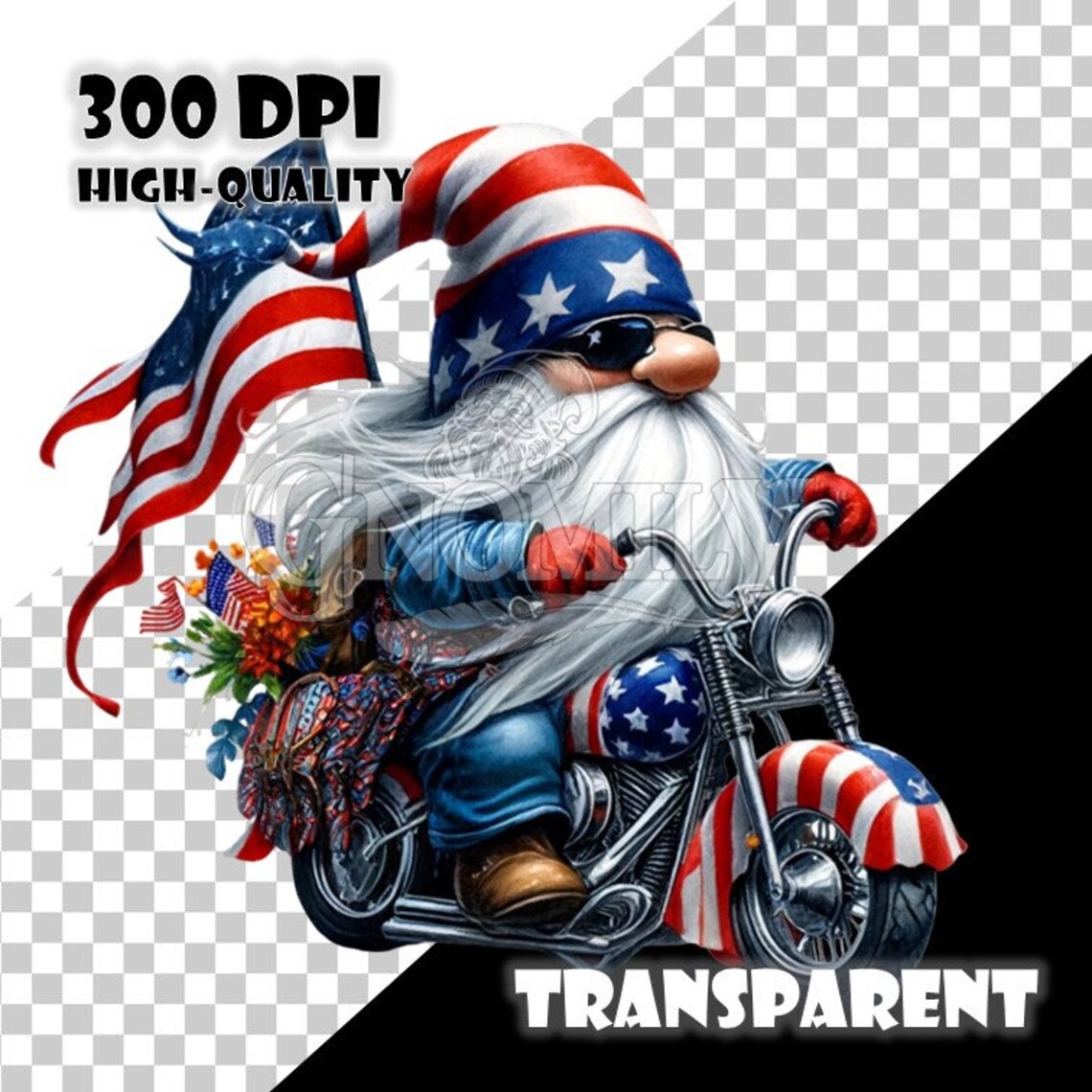 Patriotic Gnome Bundle, Watercolor Clipart, 15 PNG File, American ...