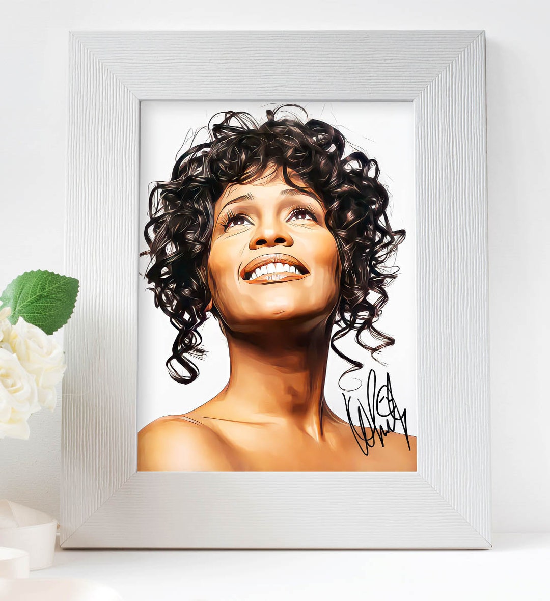 Whitney Houston Art With Autograph Download File Only .jpg Print Your ...