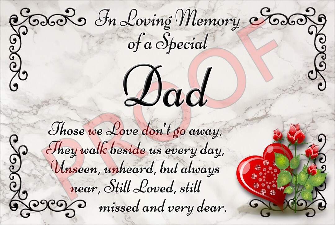 Printable Dad Memorial Plaque. Download. Sublimation, UV Printing (not ...