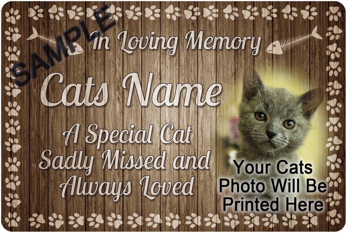 Your Photo Personalised Cat Memorial Plaque & Stake. - Etsy