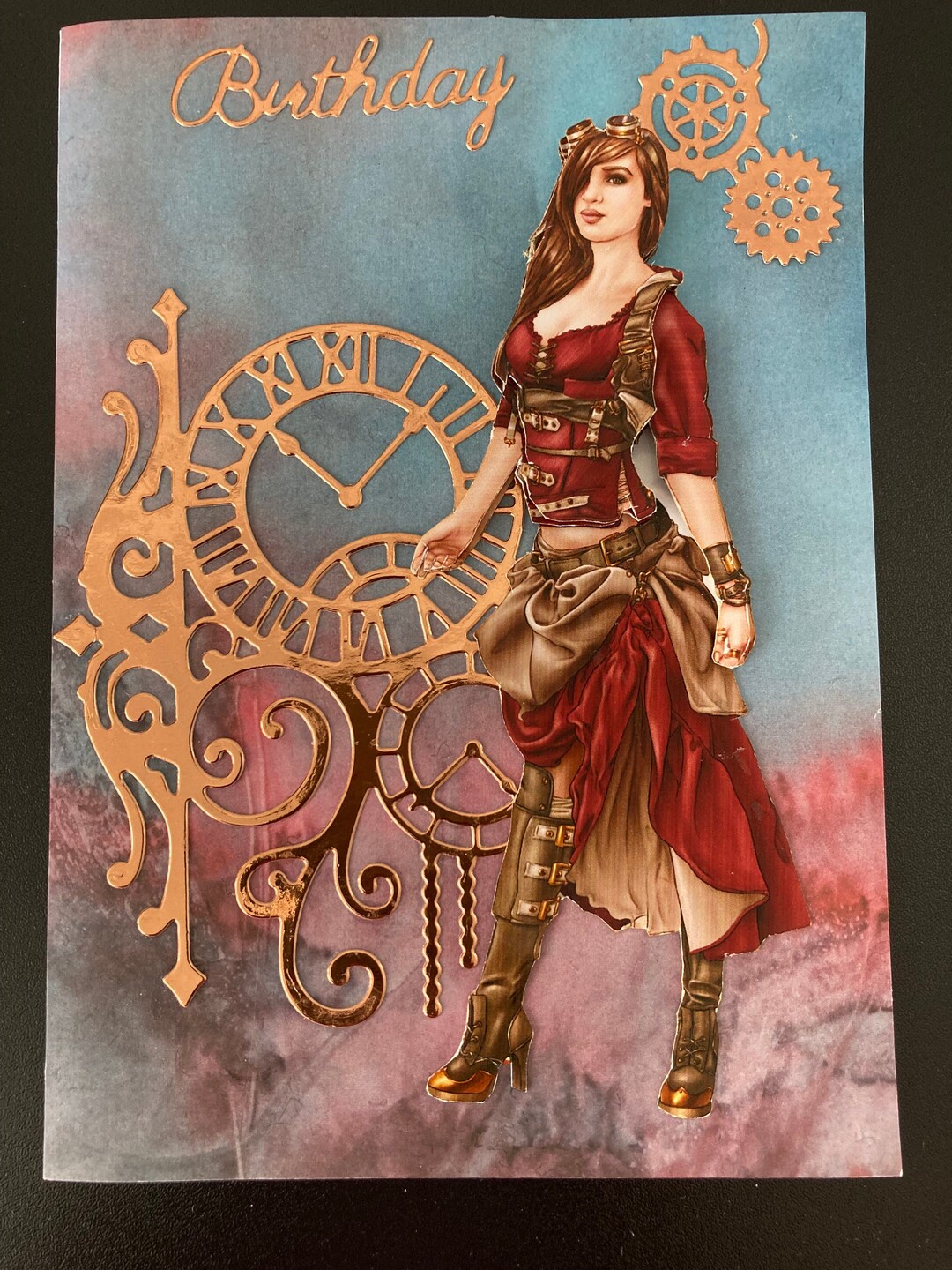 Steampunk Birthday Card. 3D - Etsy
