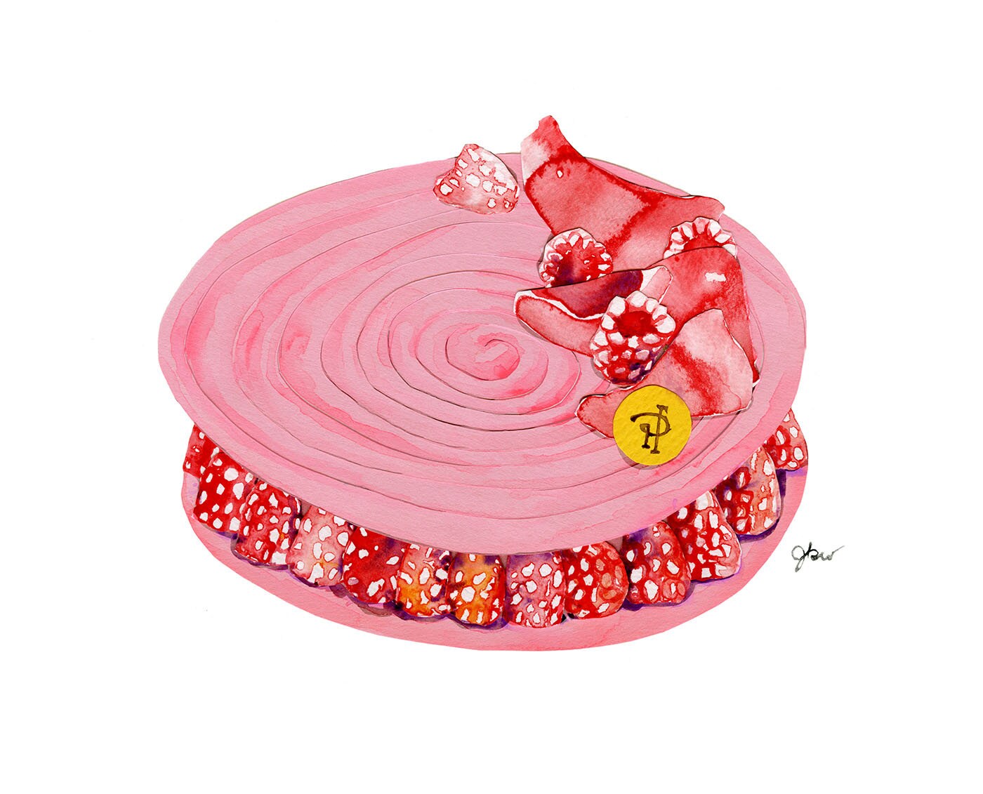 Pierre Herme Ispahan French Pastry Watercolor Digital Food Print - Etsy