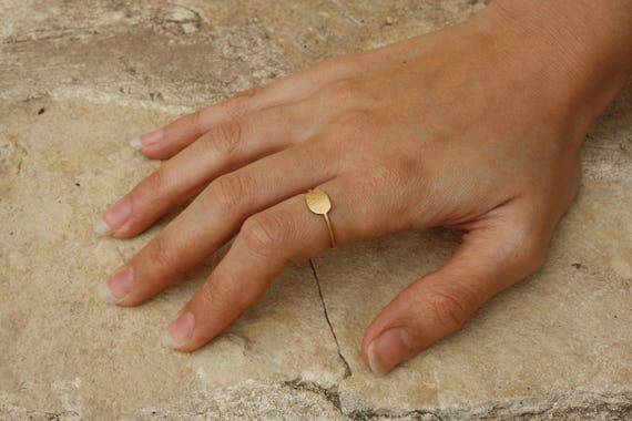 18K Minimalist Gold Ring Super Delicate Thin Gold Ring - Etsy
