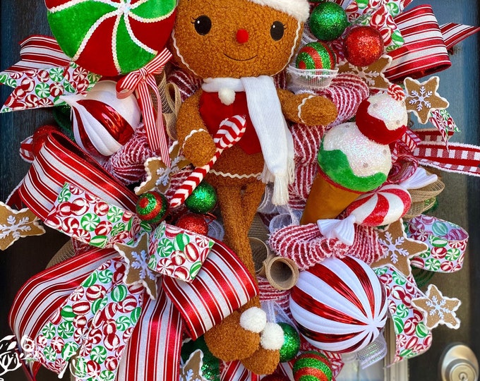 Gingerbread Wreath, Gingerbread Decor, Gingerbread Home Decor, Xmas ...