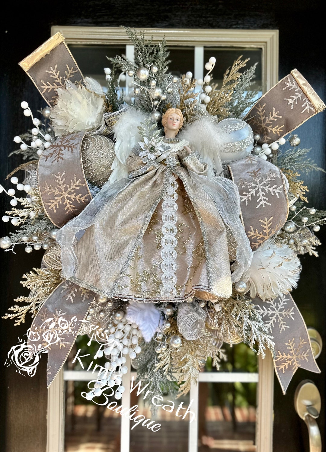 Angel Wreath, Angel Decor, Angel Home Decor, Christmas Wreath ...