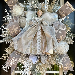 Angel Wreath, Angel Decor, Angel Home Decor, Christmas Wreath ...