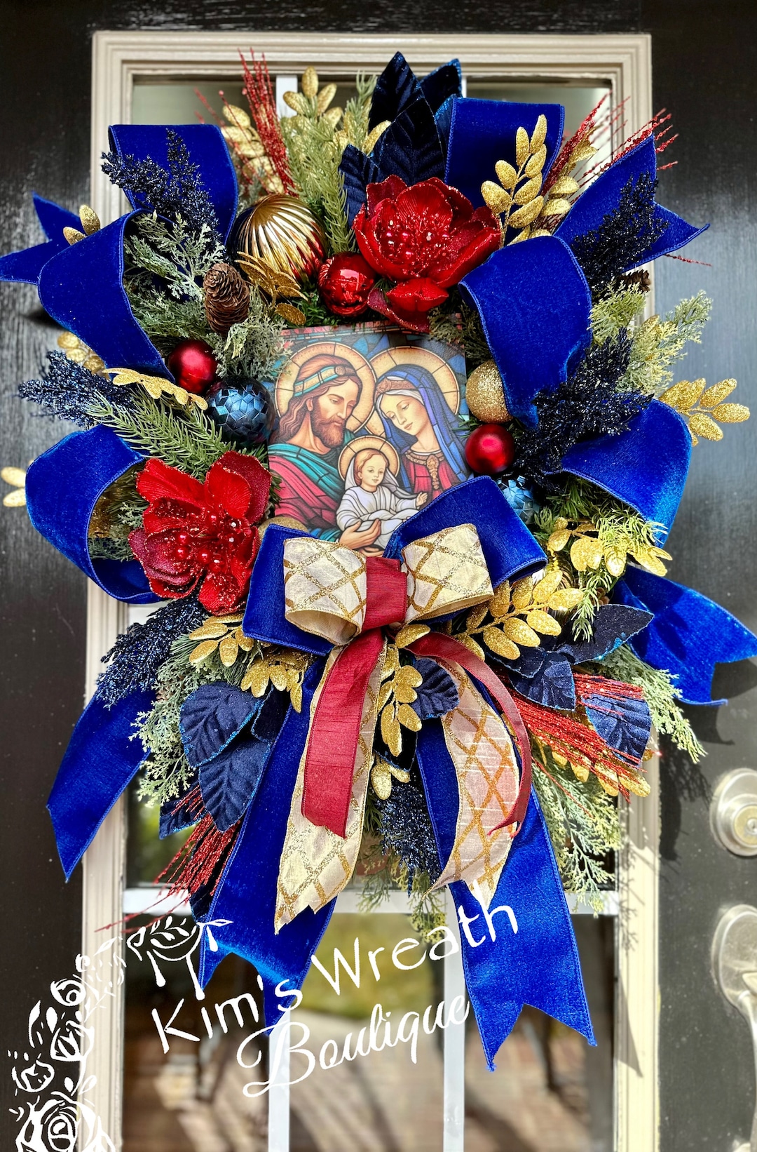 Religious Christmas Wreath, Religious Christmas Decor, Religious Xmas Home Decor, Christmas ...