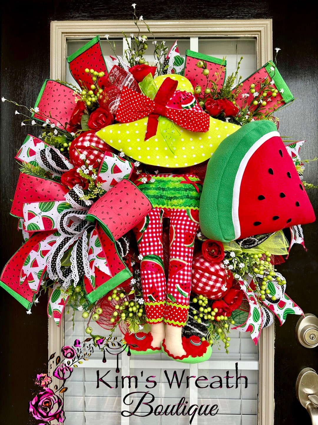 Watermelon Wreath, Watermelon Decor, Watermelon Home Decor, Summer ...