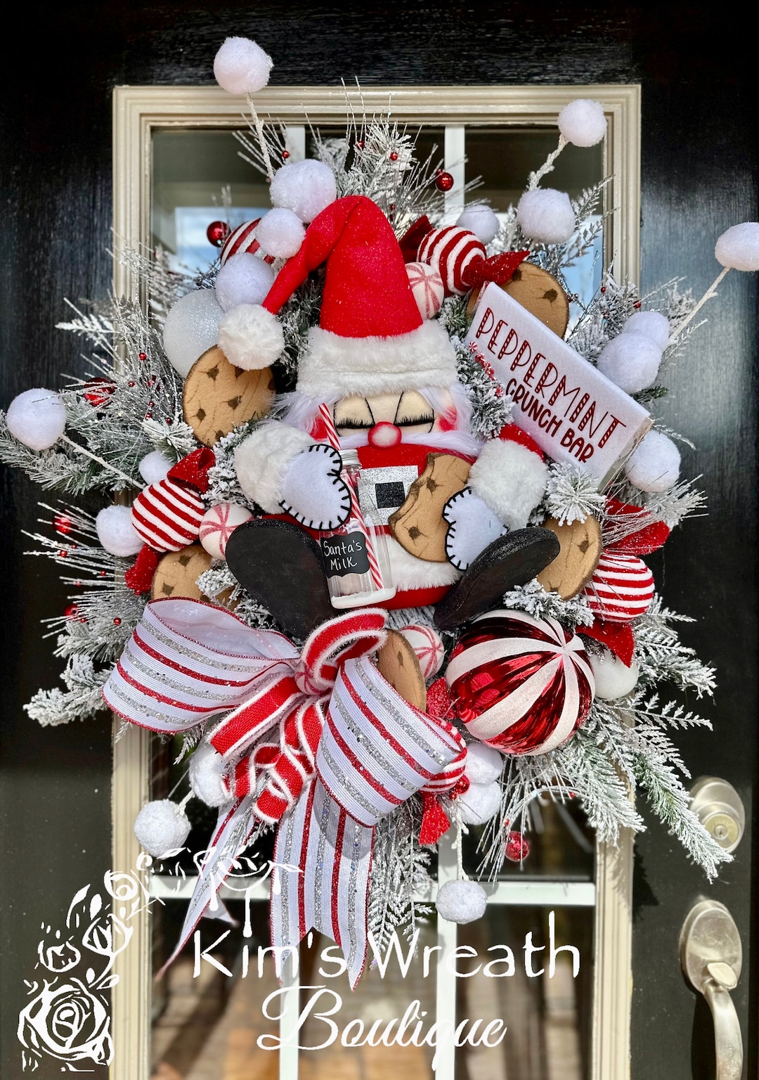 Santa Wreath, Santa Decor, Santa Home Decor, Christmas Wreath ...