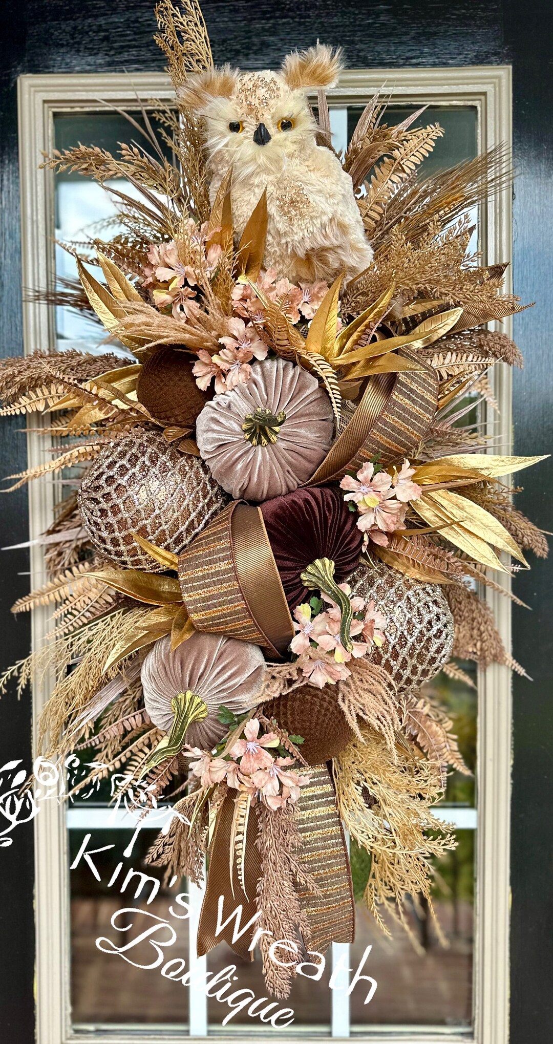 Owl Swag, Owl Wreath, Owl Decor, Owl Home Decor, Fall Swag, Fall Wreath ...