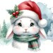 10 Files Cute Christmas Rabbit Clipart Bundle 10 High Quality Clipart ...