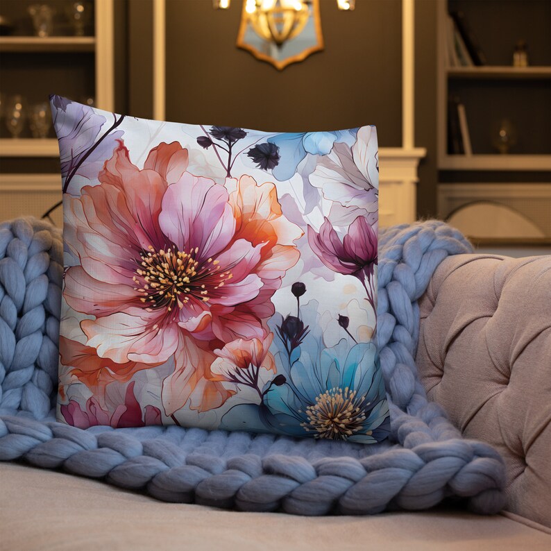 Illustrated Pastel Alcohol Ink Flowers Seamless Pattern, Digital Papers ...