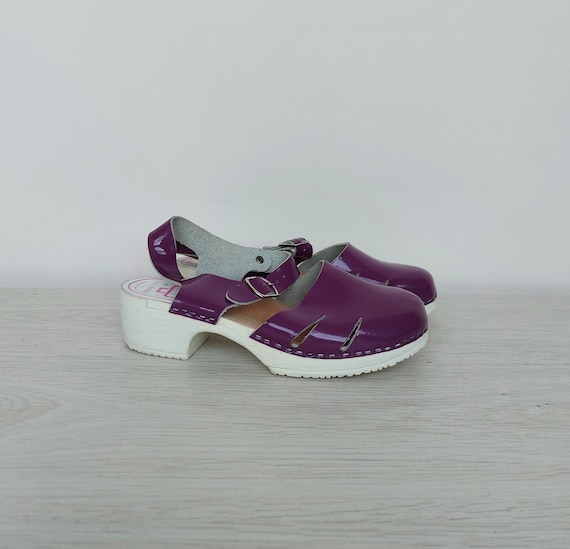 Clogs sandals leather wooden Swedish summer platforms… - Gem