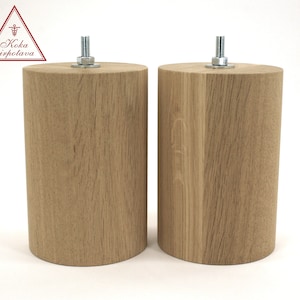 Set of 2 Pcs. Wood Cylinder Cylinder Furniture Leg Cylinder Table Leg ...