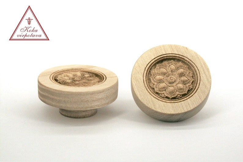 Set of 2 Cabinet Knobs Furniture Knobs Wood Laser Engraved | Etsy