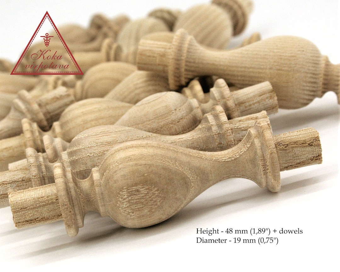 Set of Four Small Balusters Small Wood Spindles Furniture Baluster ...