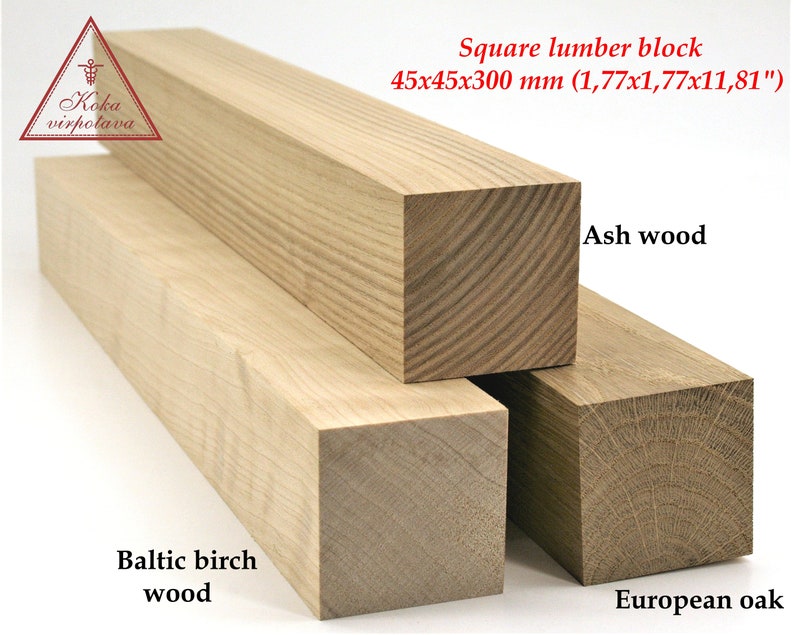 Set of 4 Pieces Square Lumber Blocks 45x45x300 Mm | Etsy