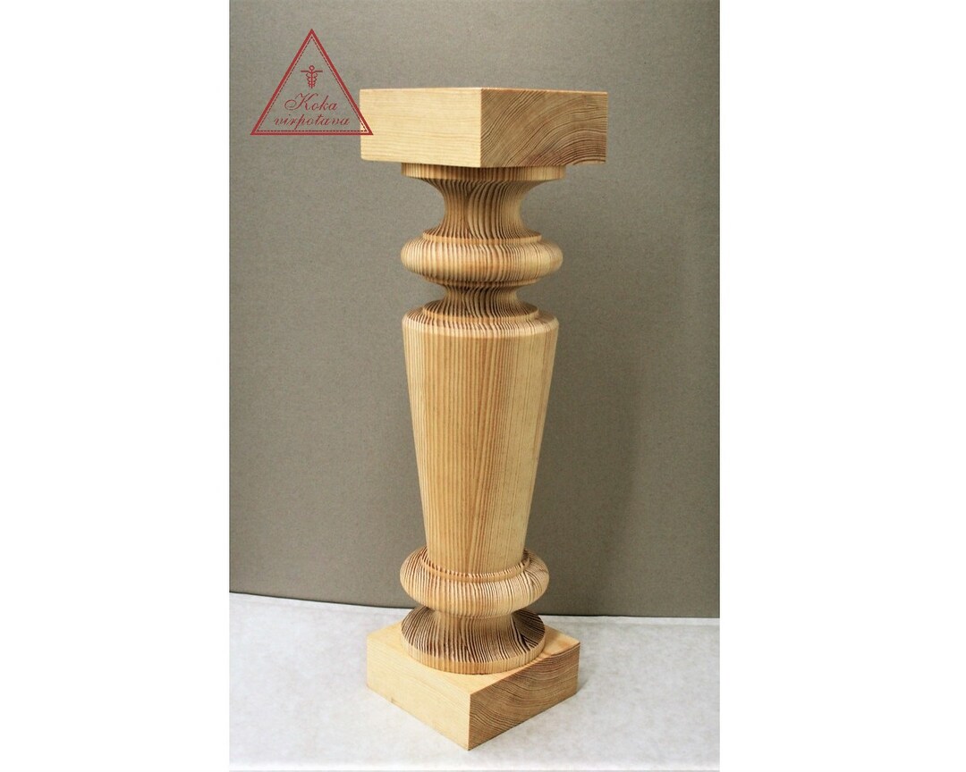 Turned Wood Table Leg, Rustic Farmhouse Style (115x115x450mm) - Etsy