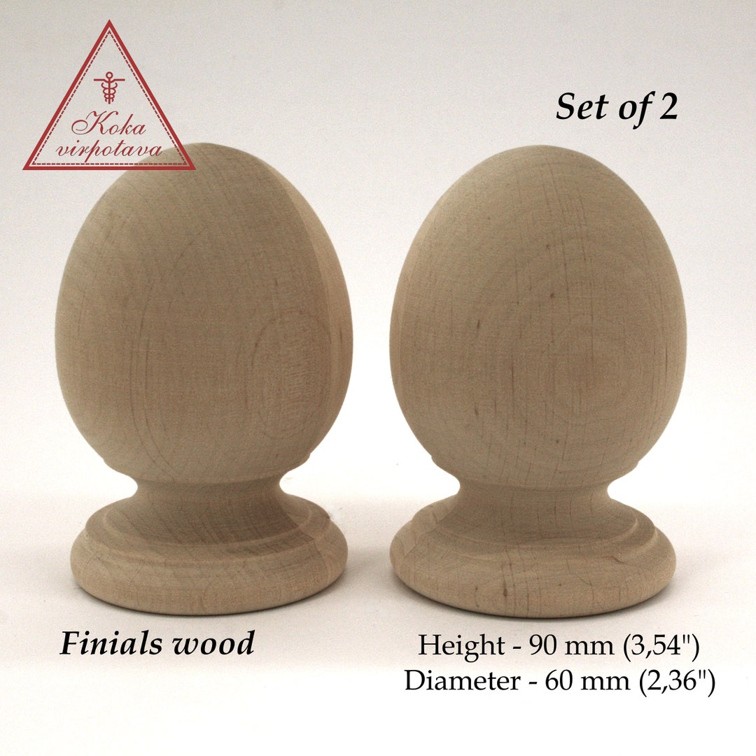 Set of 2 Finials Wood Furniture Finials Bed Finials Staircase Finials ...