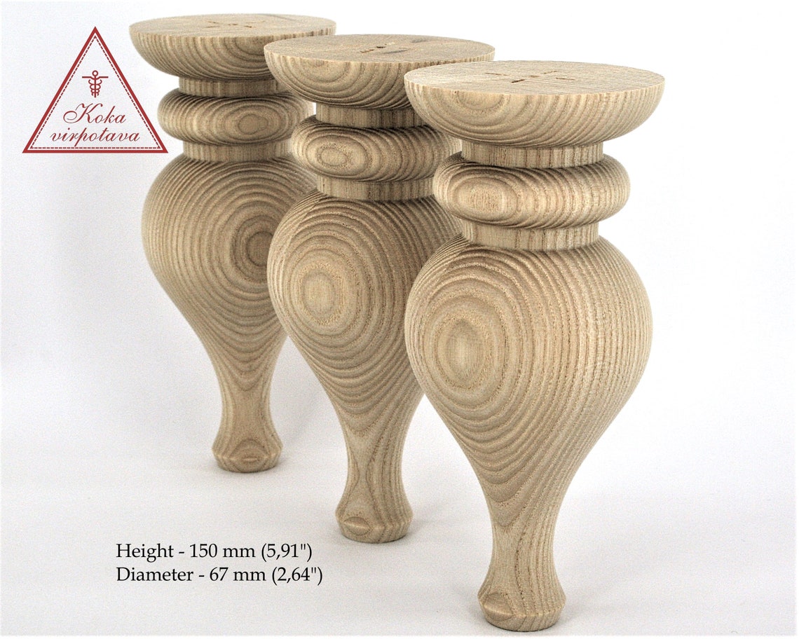 Handmade wooden leg Wooden turned feet Coffee table leg Sofa | Etsy