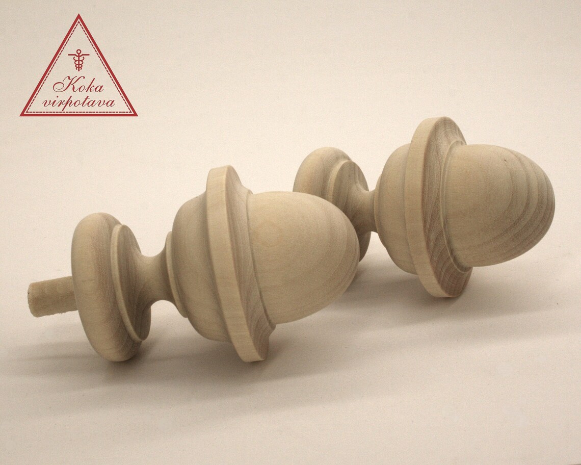 Set of 2 Wood Finials Finial Decor Furniture Decors Furniture ...