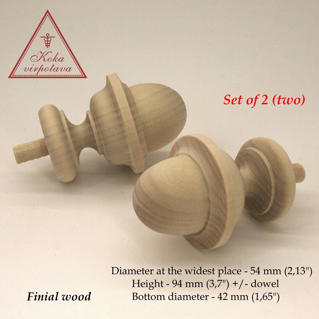 Set of 2 Wood Finials Finial Decor Furniture Decors Furniture ...