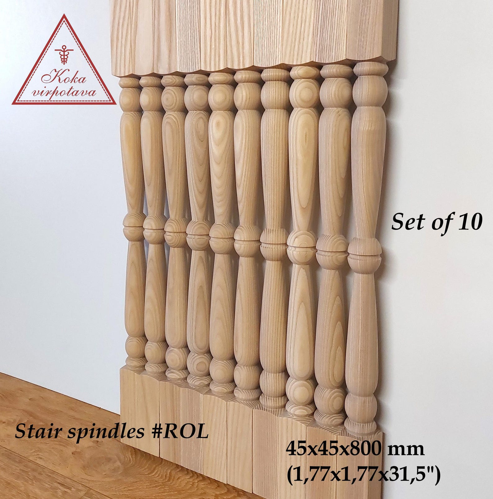 Set of 10 Stair Spindles Wood Stair Spindles Stair Balusters Stair ...