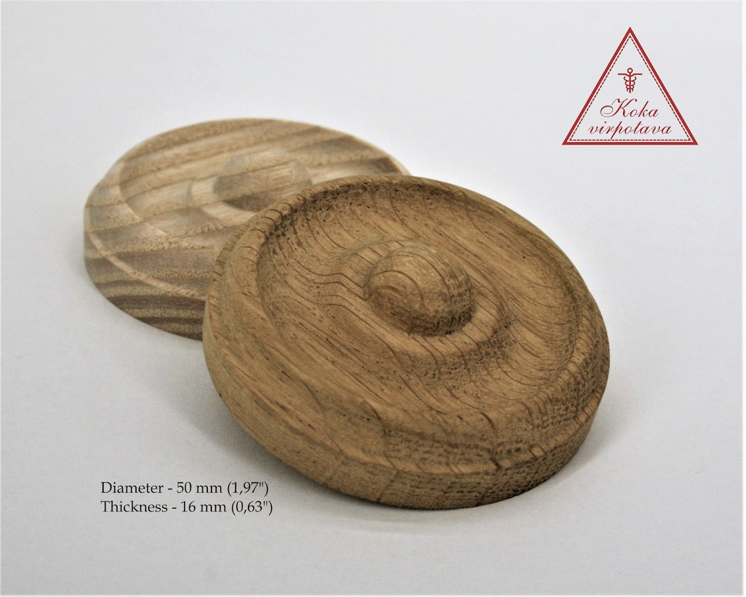 Wood Rosette Furniture Applique Wood Turned Decor Wood Medallion ...