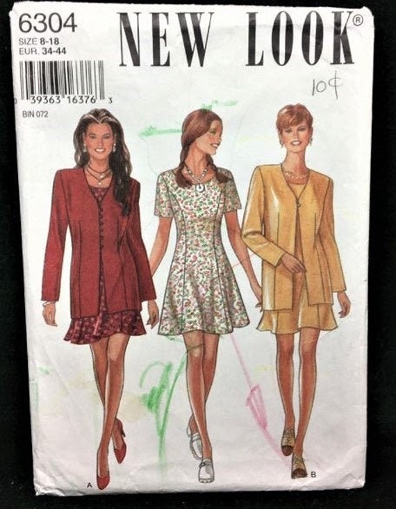 New Look Pattern 6304 for Dress and Jacket Size 10 | Etsy