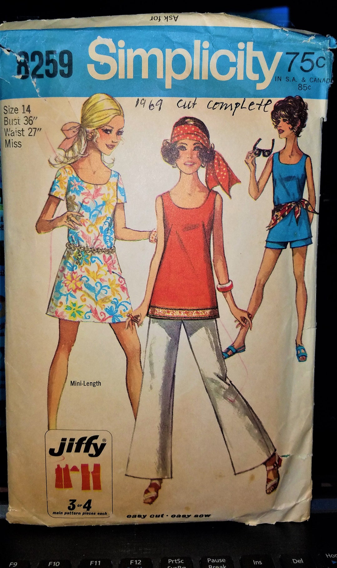 Simplicity # 8259 Easy VINTAGE Miss Petites and Miss Mini-dress or Top ...