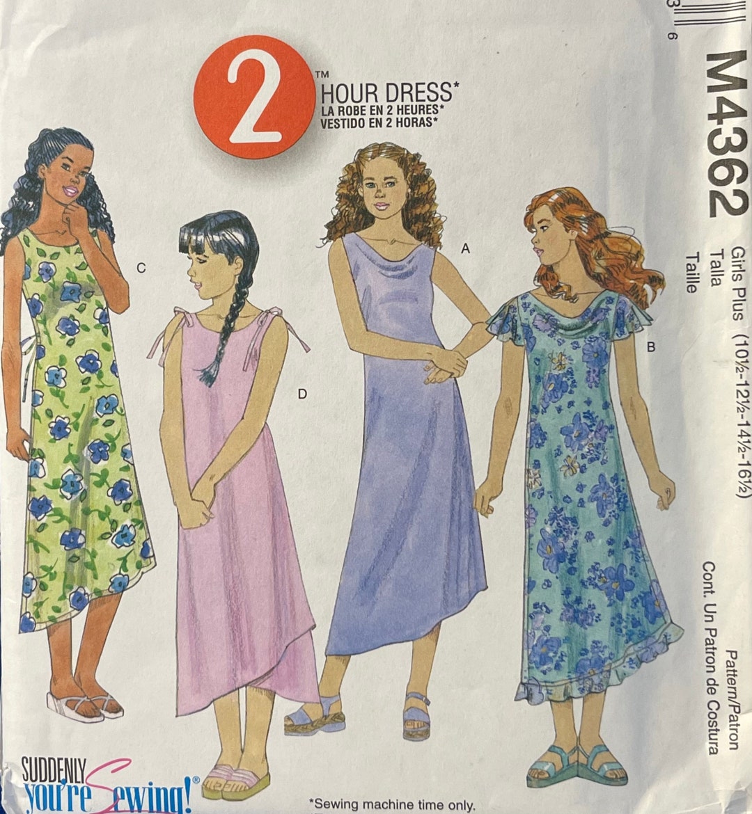 Mccalls Pattern 4362 Girls Easy TWO HOUR Dresses Size 10.5 - Etsy