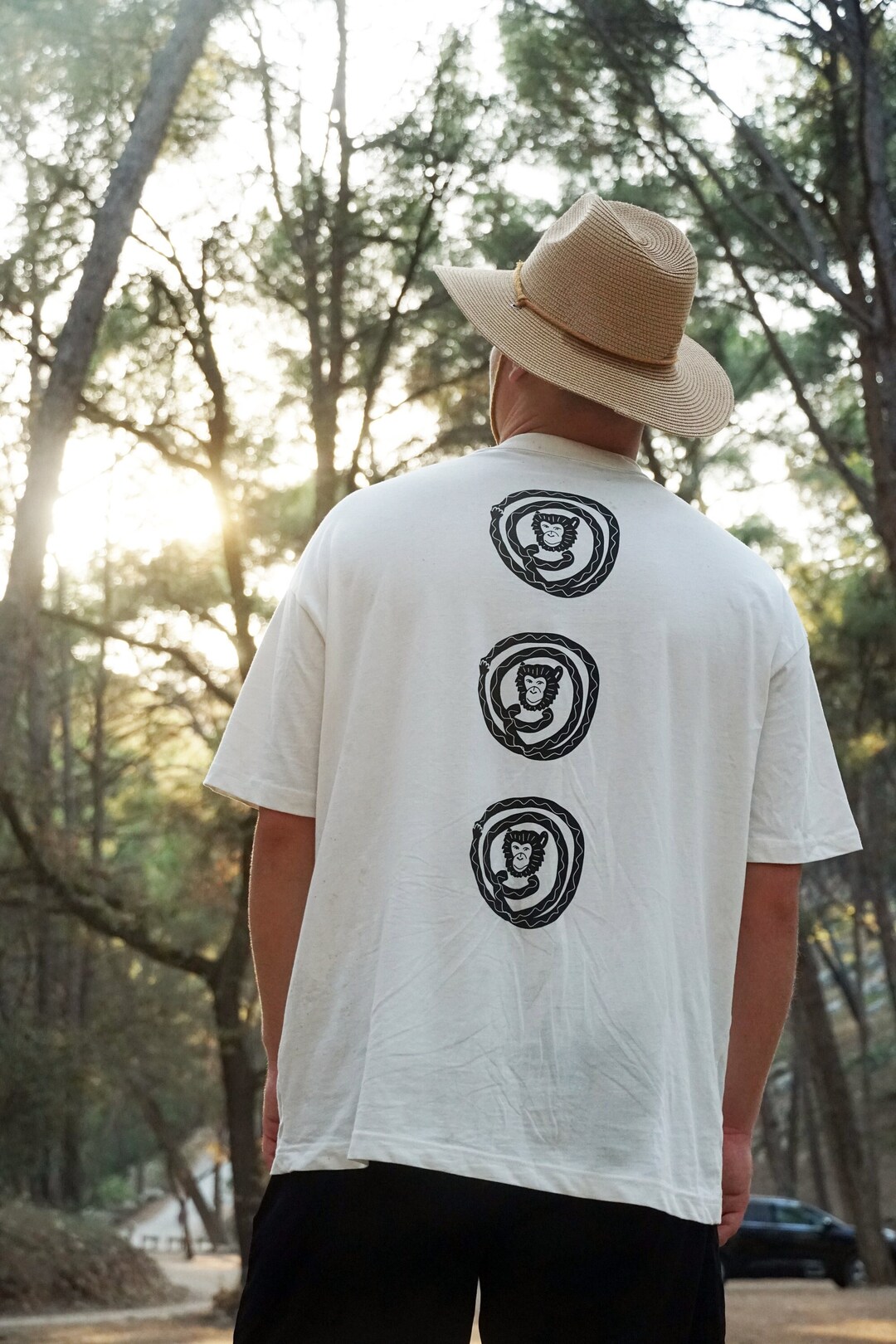 ORGANIC COTTON Monkey Shirt / Affen T-shirt / Schwarz Weiß UNISEX ...