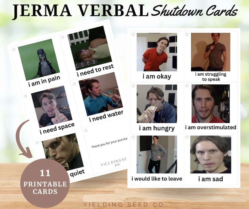 Printable Jerma Verbal Shut Down Cards - Etsy