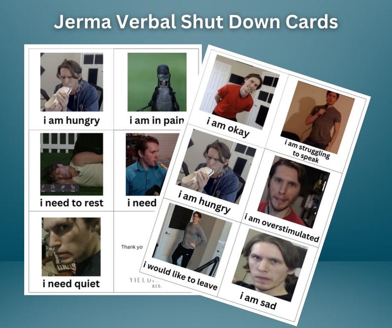 Printable Jerma Verbal Shut Down Cards - Etsy
