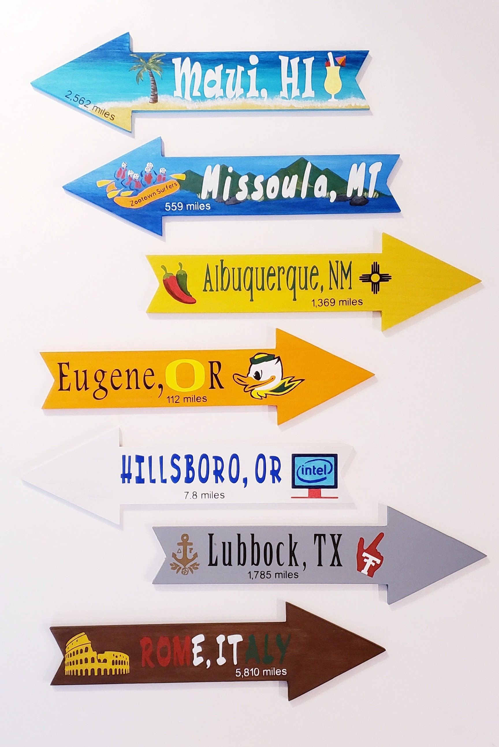 Warm Breezes Directional Signs Personalized Wood Beach Arrows, Tropical ...