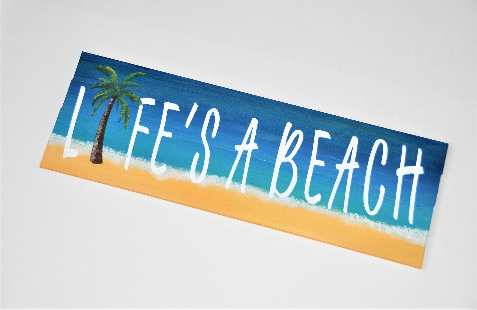 Life's a Beach is a hand painted wood sign featuring the | Etsy