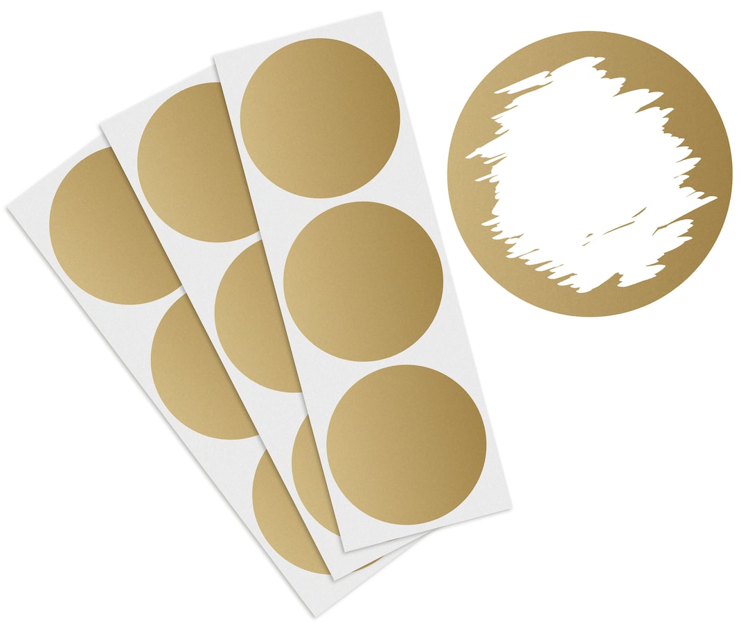 50 Scratch-off Stickers Antique Gold 5 Cm Scratch-off Labels for ...
