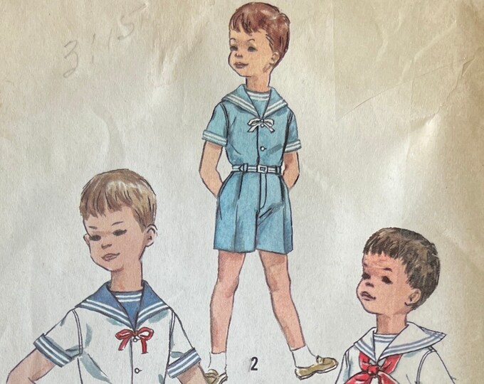 1950s Vintage Simplicity Printed Pattern 2434. Boys Size 4. Cut and ...