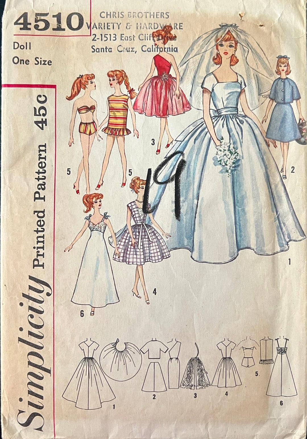 1962 /barbie / Simplicity 4510 / Teen Model Trousseau Vintage Paper ...