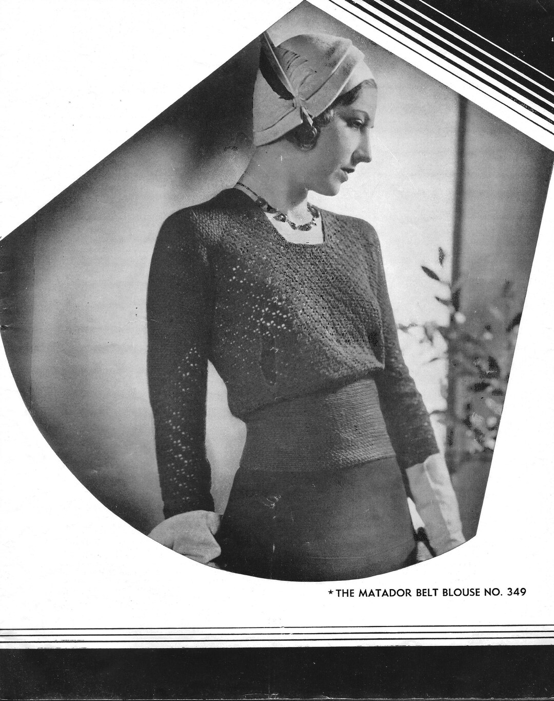 Crochet Pattern Download PDF Women's Matador Belted blouse Pull Over ...