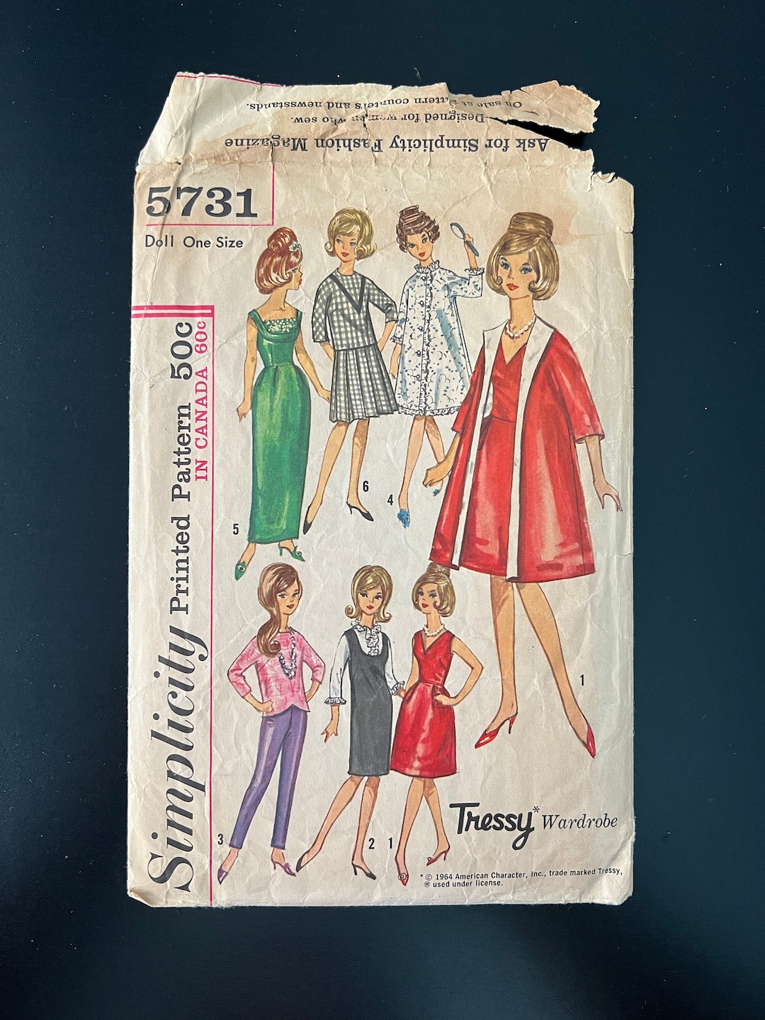 1964 / Simplicity 5731 / Tressy Wardrobe / Cut & Complete / Fits Barbie ...