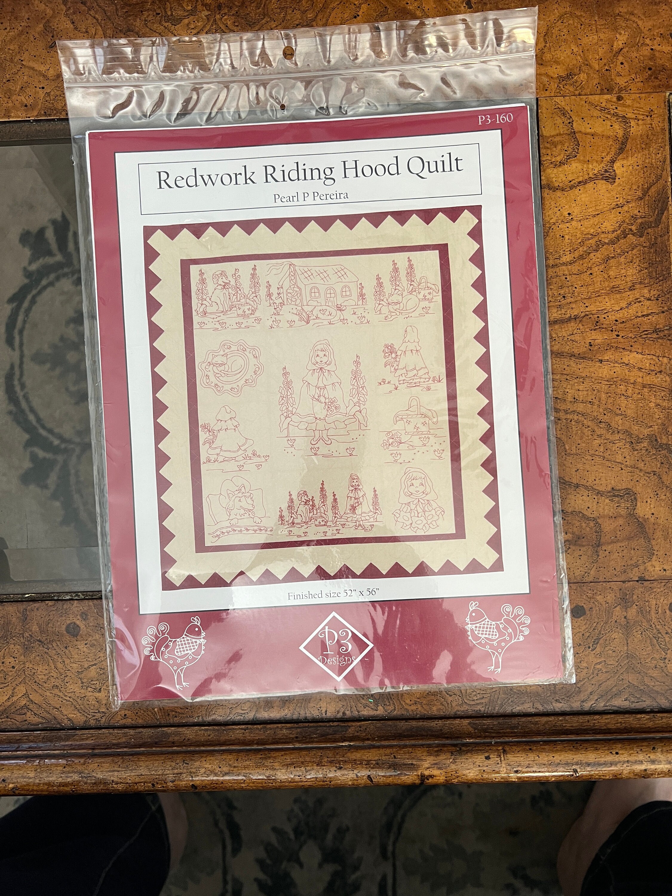 Redwork Riding Hood Quilt Pattern and Transfers by Pearl P. Pereira - Etsy
